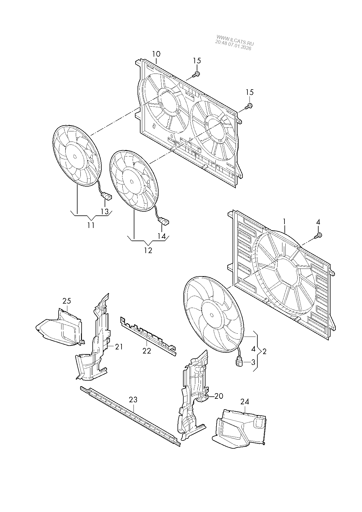 Вентилятор радиатора с крыльчаткой AUDI