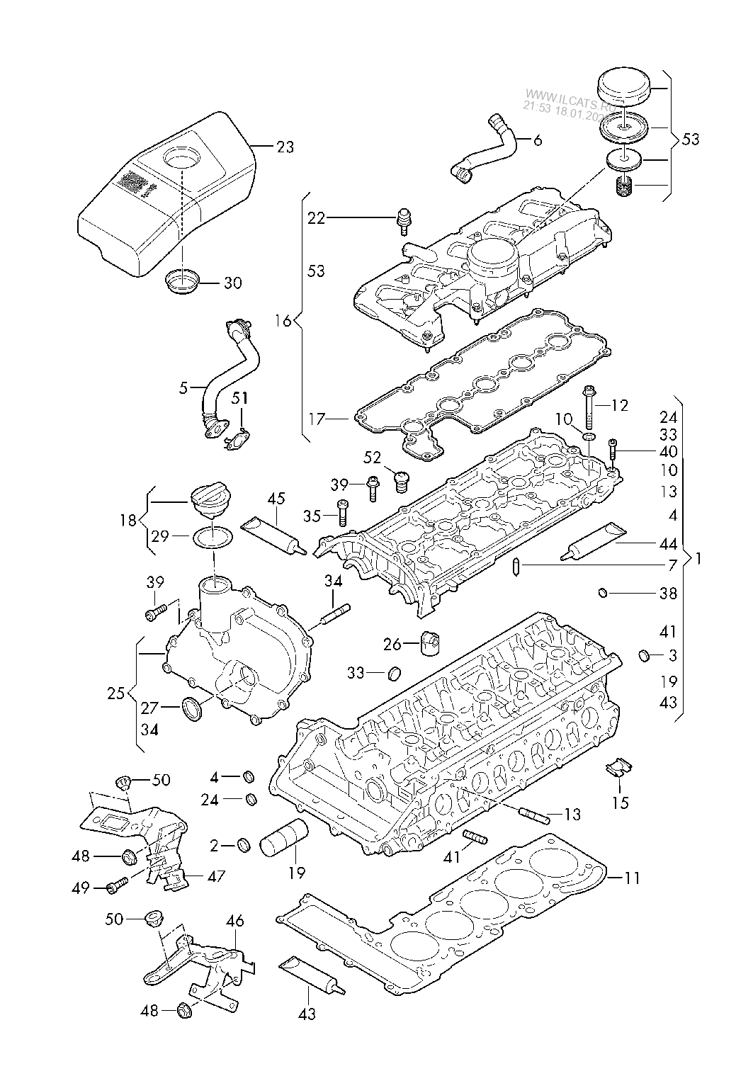 cylinder head. cylinder head cover AUDI RS3 SPORTBACK/LIM.