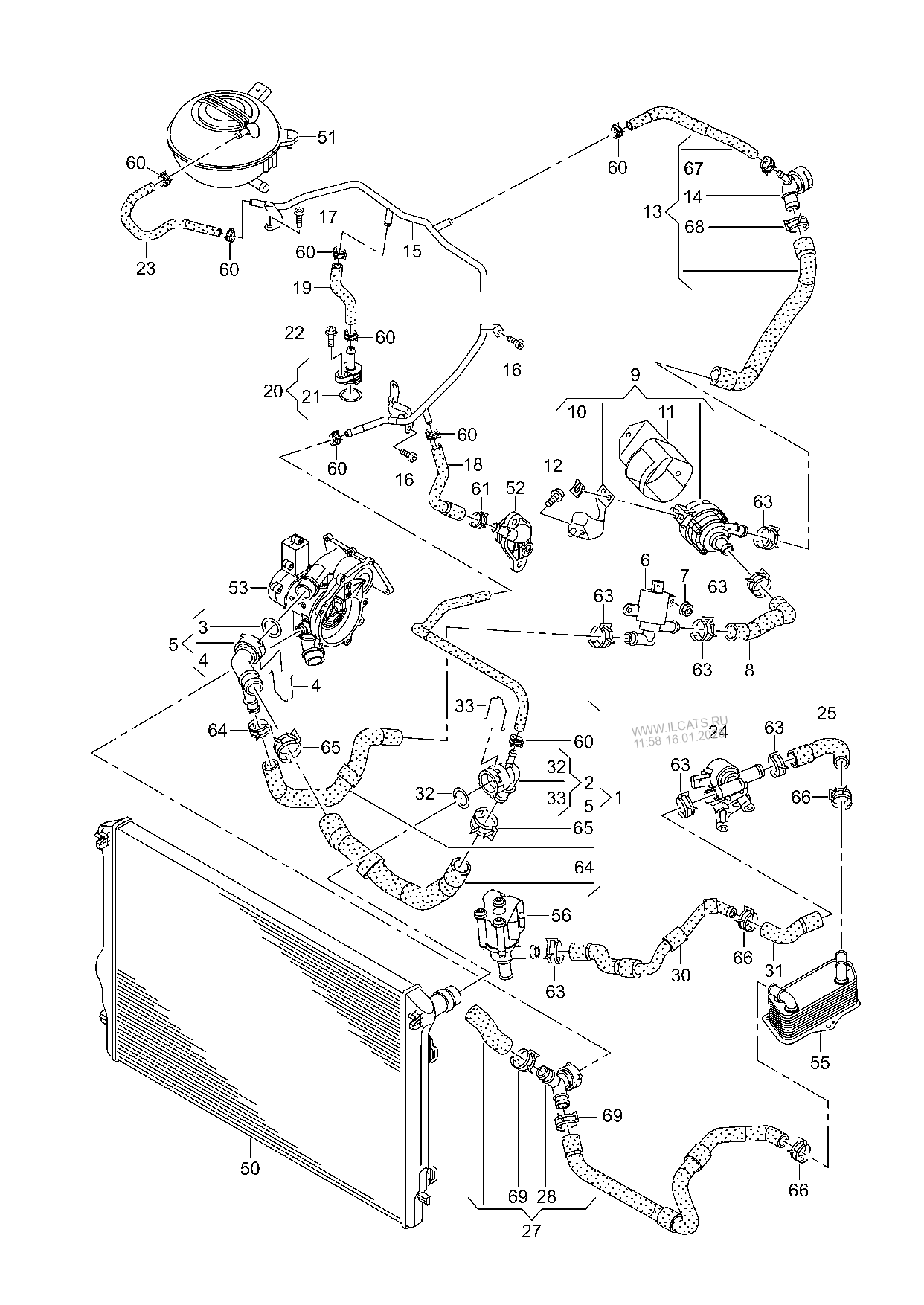 coolant cooling system AUDI TT/TTS COUPE/ROADSTER
