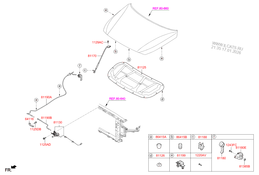 отделка капота HYUNDAI I30 N 18 (CZECH PLANT-AUS) (2017-) SEDAN - 5DR ...