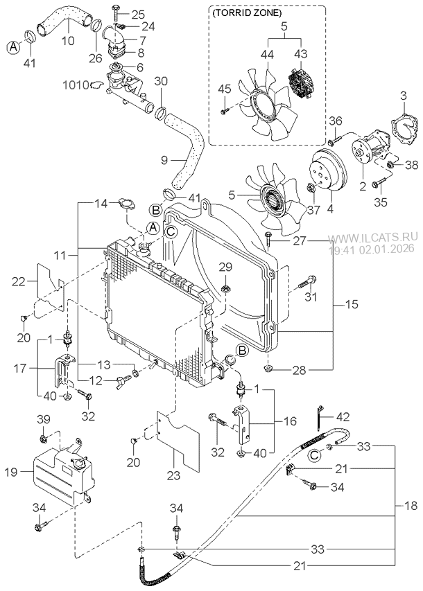 COOLING SYSTEM KIA K2500/K2700/K2700II/K3000/K3000II 97 (1997-2004) Any