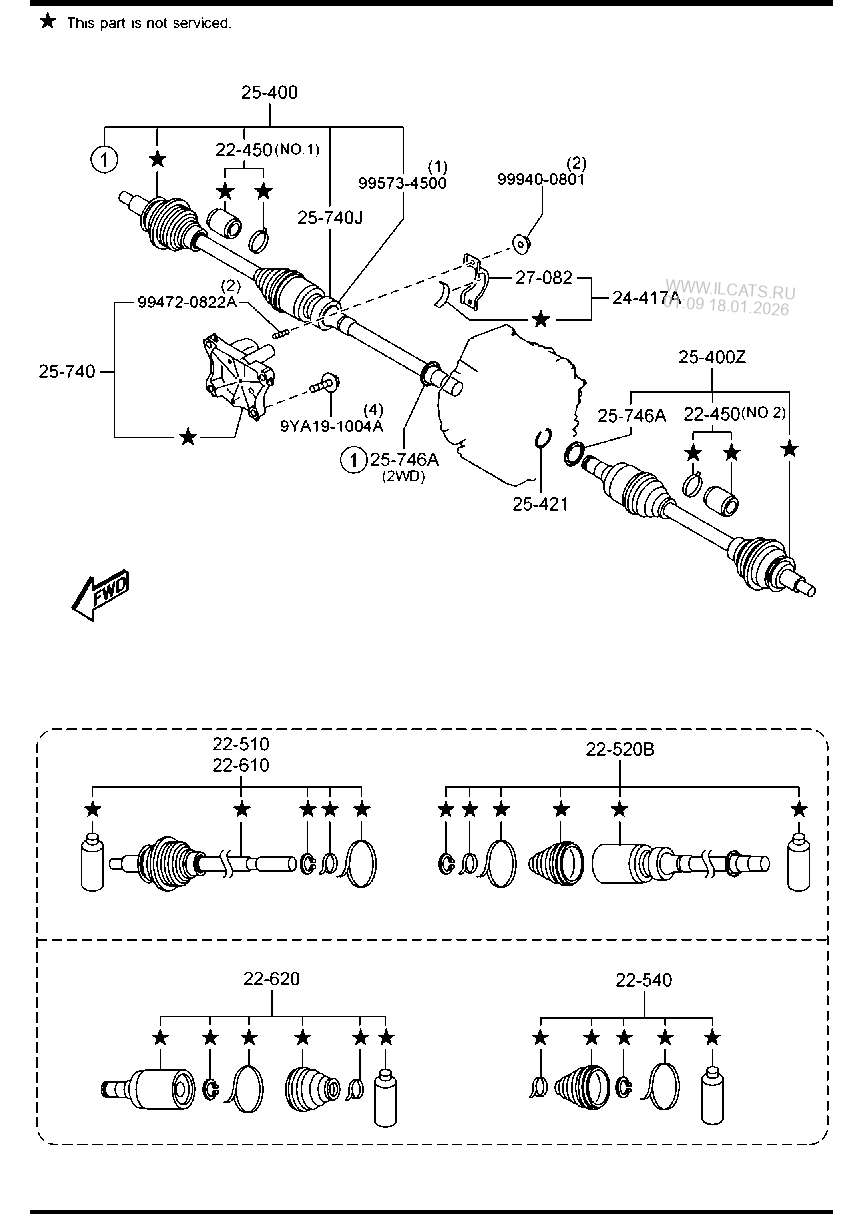 ВАЛЫ ПЕРЕДНЕГО ПРИВОДА MAZDA CX-9