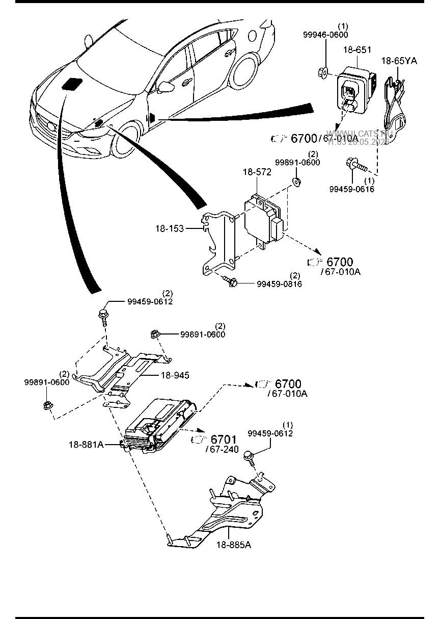 ENGINE SWITCHES & RELAYS (DIESEL) MAZDA6