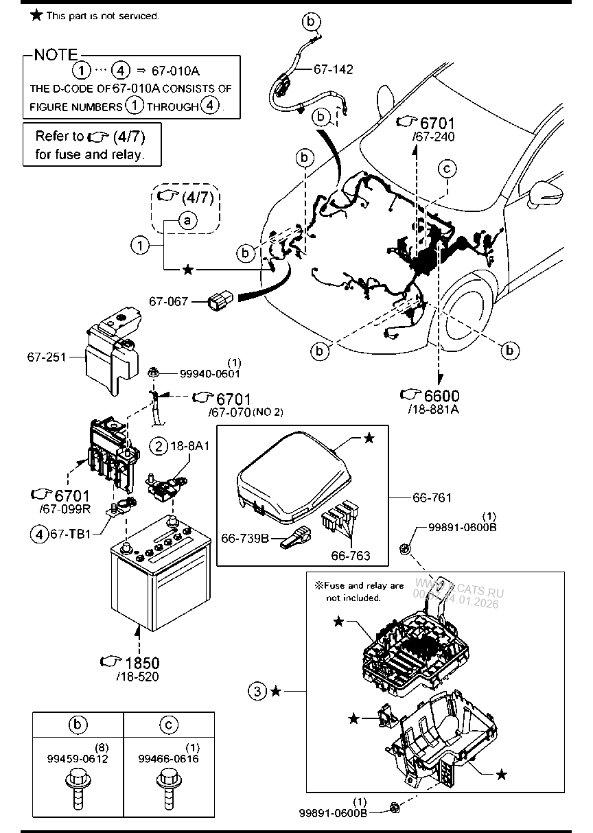 FRONT & REAR WIRING HARNESSES MAZDA CX-3