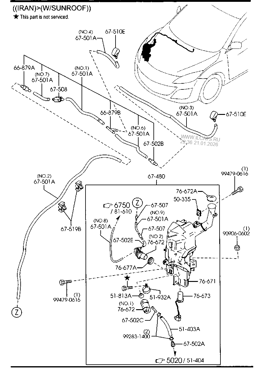 WINDSHIELD WASHER (5-DOOR) MAZDA3