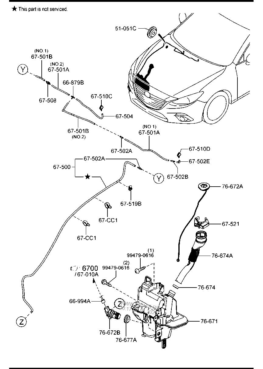 ОМЫВАТЕЛЬ ЛОБОВОГО СТЕКЛА (4-DOOR ) MAZDA3