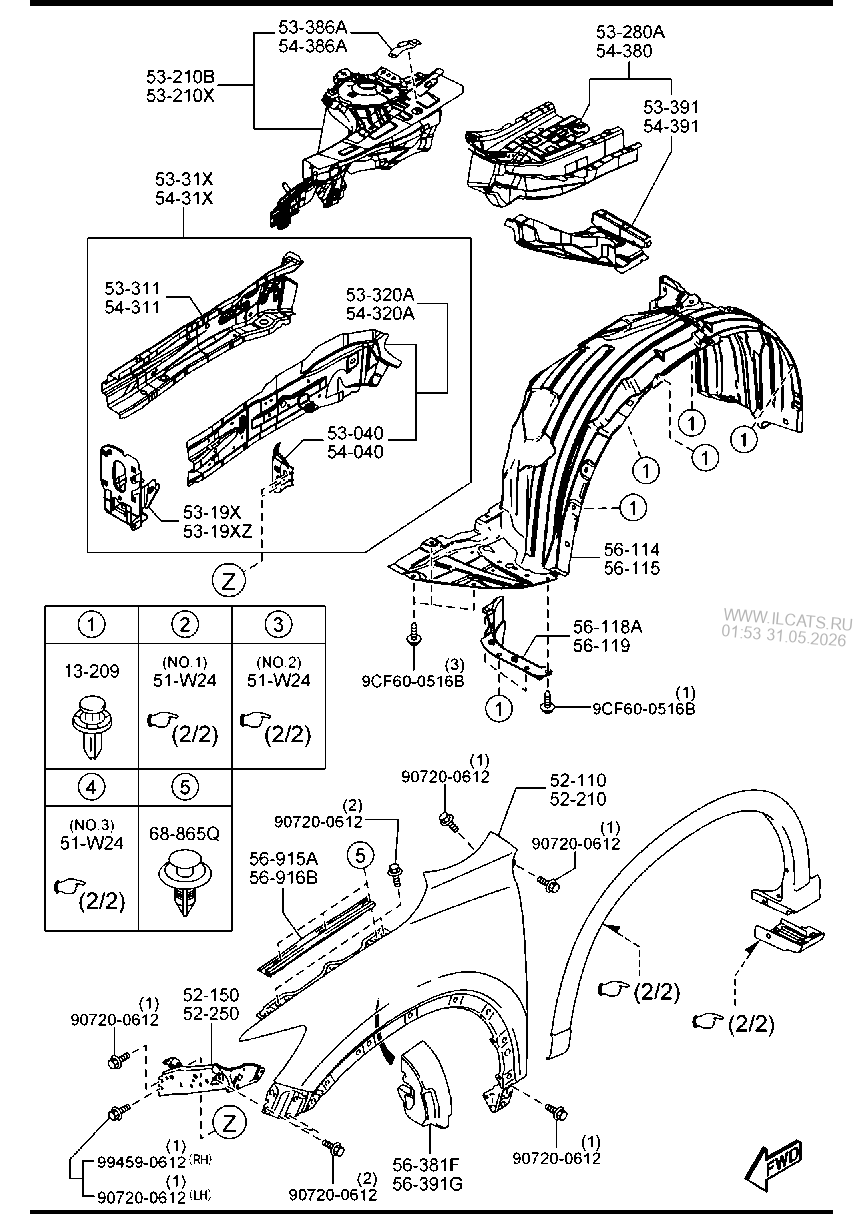 КРЫЛО & WHEEL APRON PANELS MAZDA CX-5