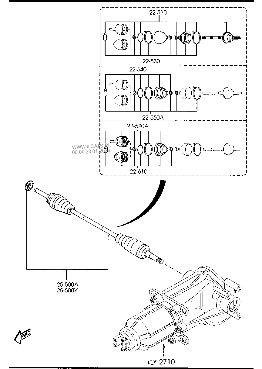 REAR DRIVE SHAFT MAZDA TRIBUTE