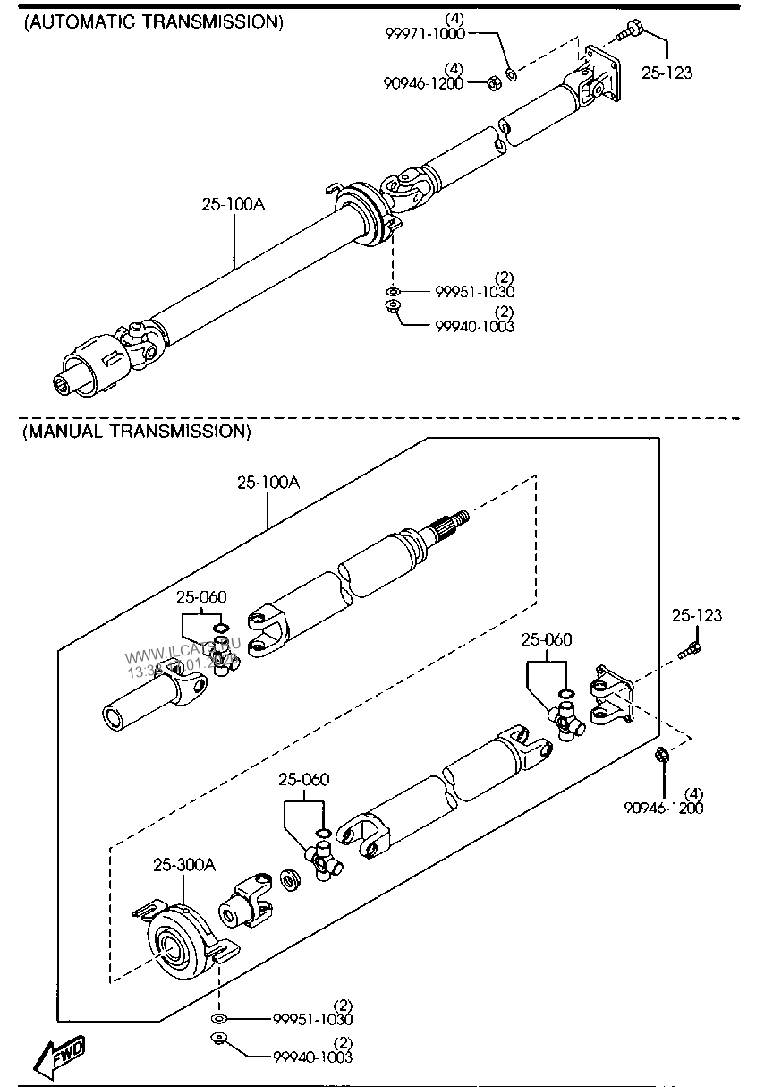 REAR PROPELLER SHAFT (4X2) MAZDA BT-50