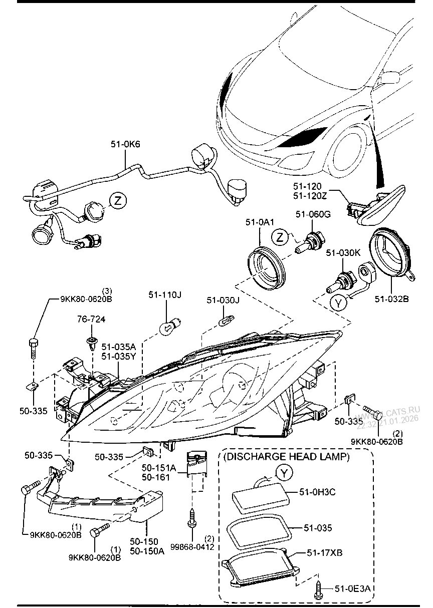 HEAD LAMPS MAZDA6 WAGON