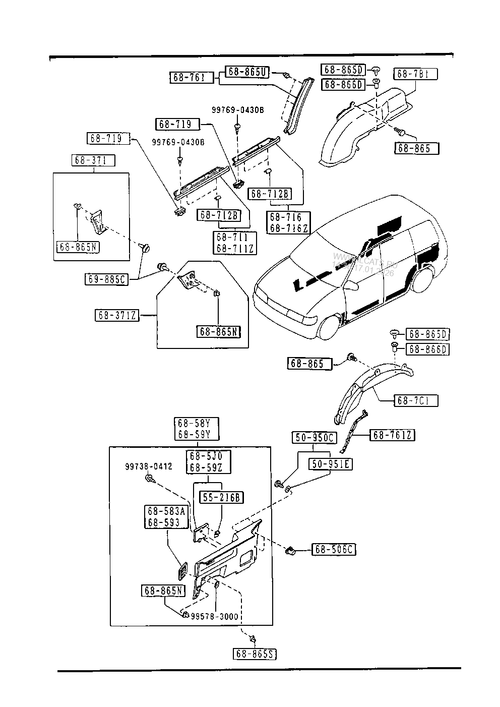 ДЕКОРАТИВНЫЕ НАКЛАДКИ & SCUFF PLATES MAZDA MPV