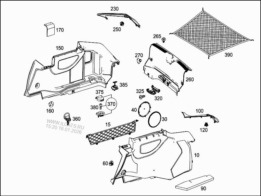 ОБЛИЦОВКА БАГАЖНИКА MERCEDES CLS 350&(257350)