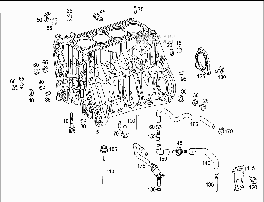 БЛОК ЦИЛИНДРОВ ДВИГАТЕЛЯ MERCEDES SLK 200 KOMPRESSOR&(171445)