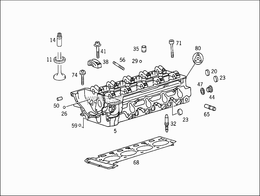 CYLINDER HEAD & GASKET KIT MERCEDES M111 E23 EVO ML&(111982)