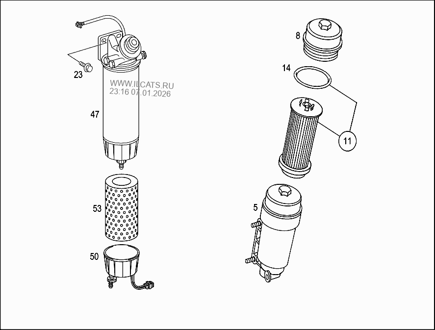 FUEL FILTER MERCEDES OM 460 HLA&(460950)