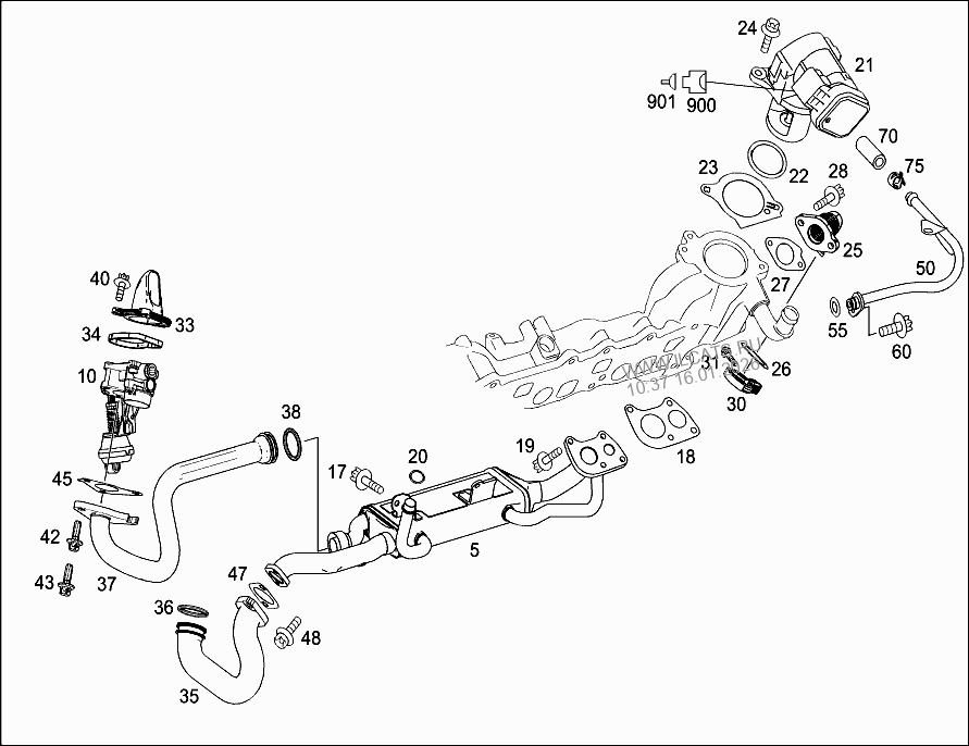 EXHAUST GAS RECIRCULATION MERCEDES C 350 CDI&(204223)