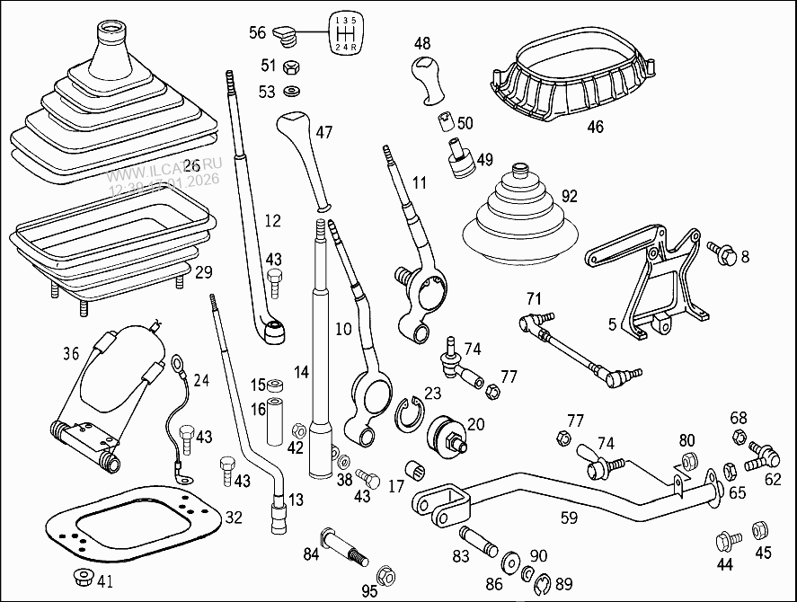 SHIFT LEVER AND SHIFTING PARTS MERCEDES LO 915/48&(688277)