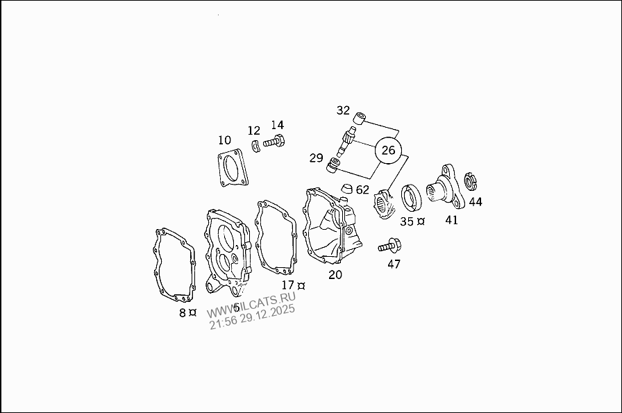 INTERMEDIATE PIECE,REAR COVER, JOINT FLANGE MERCEDES 190 E&(201024)