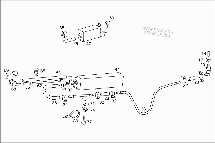 CLOSED FUEL-EVAPORATION-CONTROL SYSTEM MERCEDES 230 E&(124004)