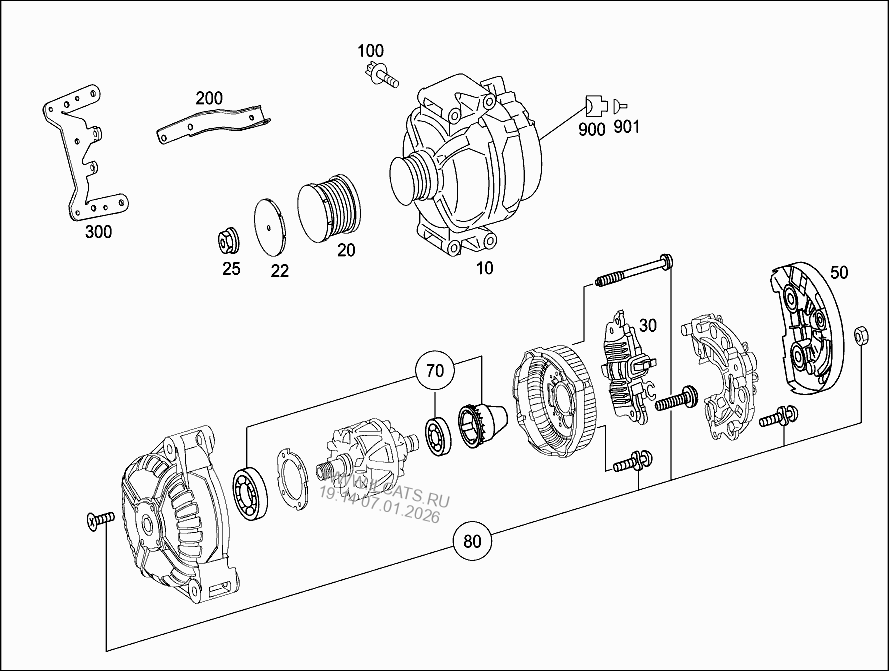 ALTERNATOR MERCEDES S 500 / S 550 USA / JAPAN&(221071)