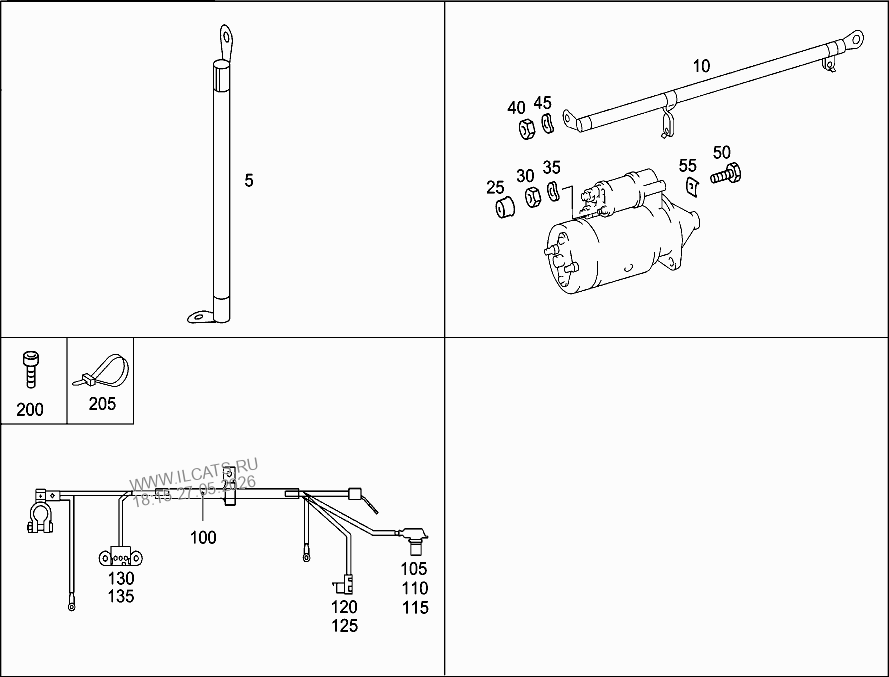STARTER AND GROUND CABLE HARNESS MERCEDES E 250 DIESEL&(124126)