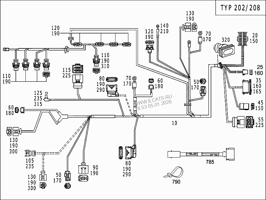 ENGINE CABLE HARNESS, C/CLK-CLASS MERCEDES M111 E20 EVO ML&(111956)