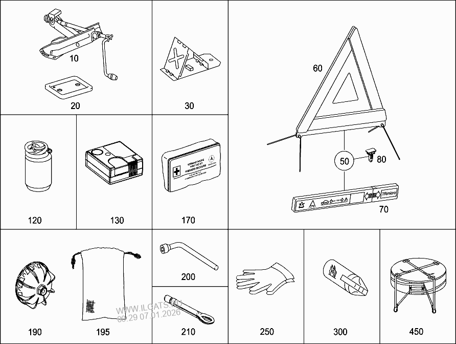 ИНСТРУМЕНТ И ДОП.ПРИНАДЛЕЖНОСТИ MERCEDES C 200&(205042)