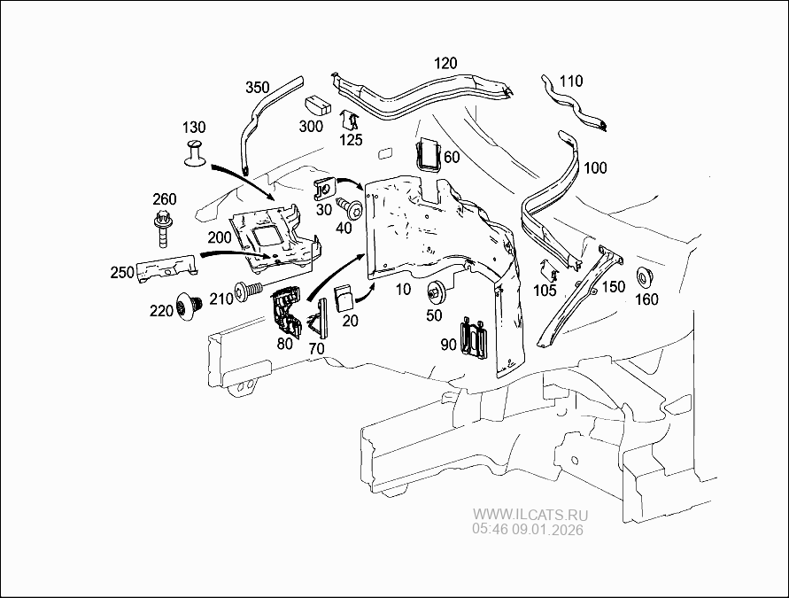 ENGINE COMPARTMENT PARTITION PANEL, WHEELHOUSE ATTACHMENT PARTS ...