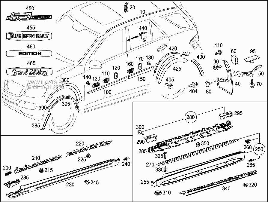 OUTSIDE ATTACHMENT PARTS MERCEDES ML 320 CDI 4MATIC / ML 350 CDI 4MATIC ...