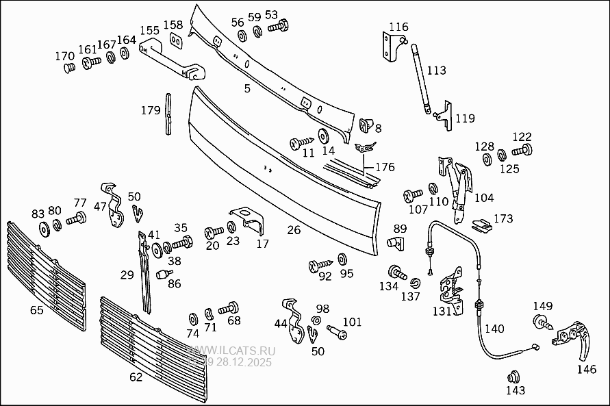 COWL MOUNTED FLAP MERCEDES 1517 L&(676225)