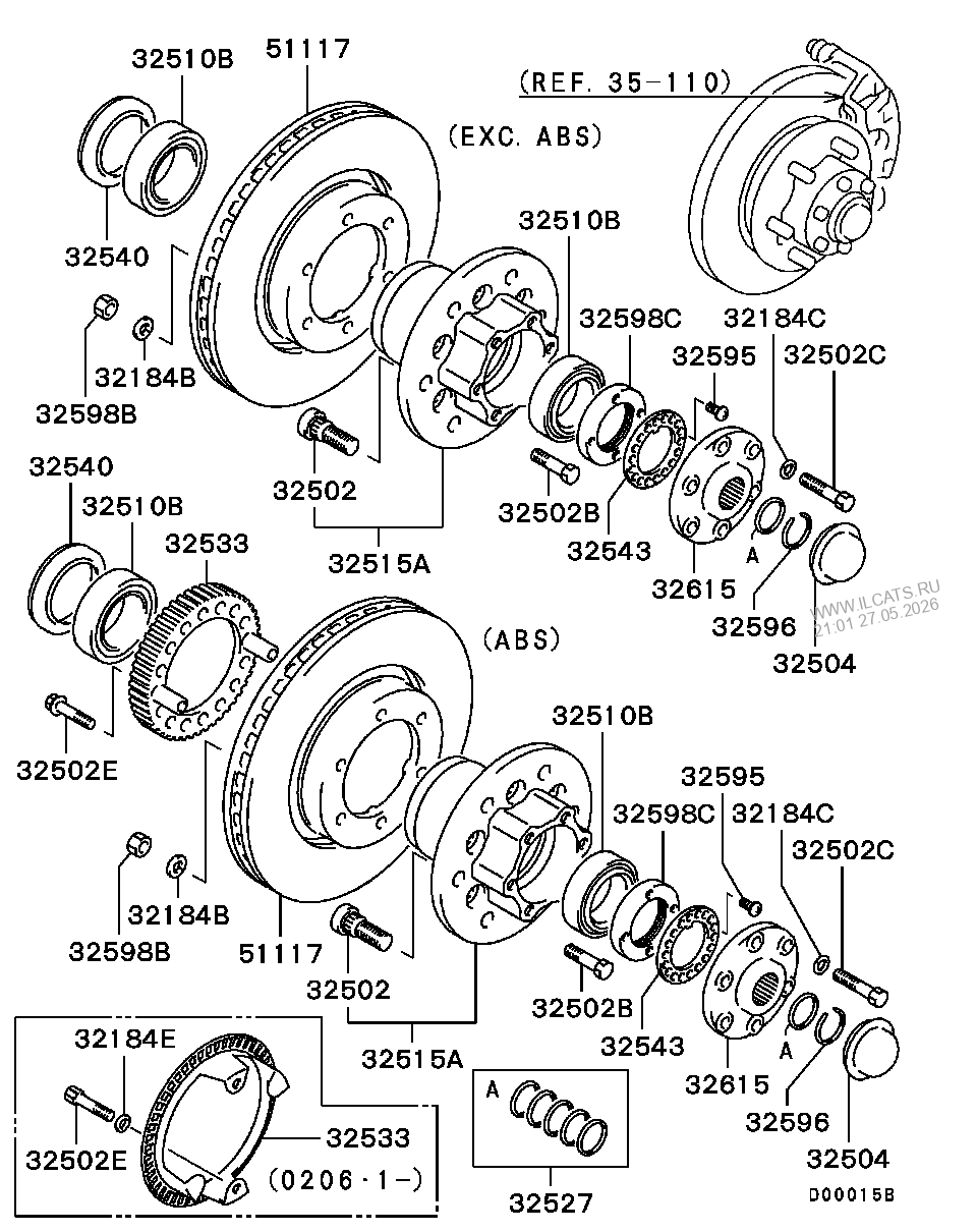 FRONT AXLE HUB & DRUM MITSUBISHI L200(G.EXP/MMTH)&(C803B0A6D)