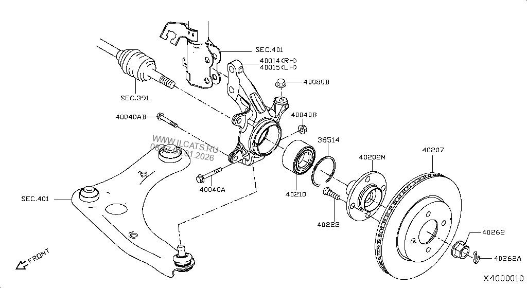 FRONT AXLE NISSAN KICKS