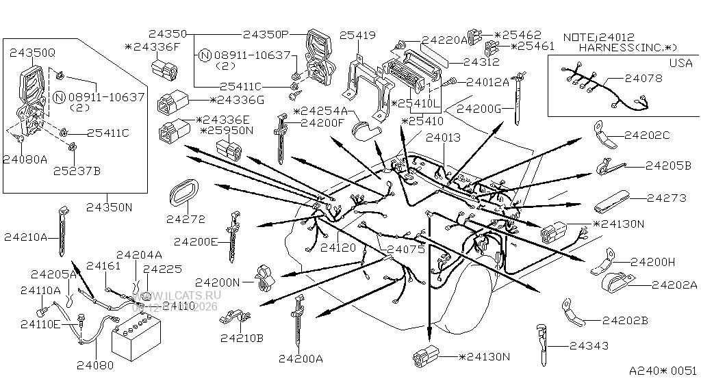 ЭЛЕКТРОПРОВОДКА NISSAN STANZA