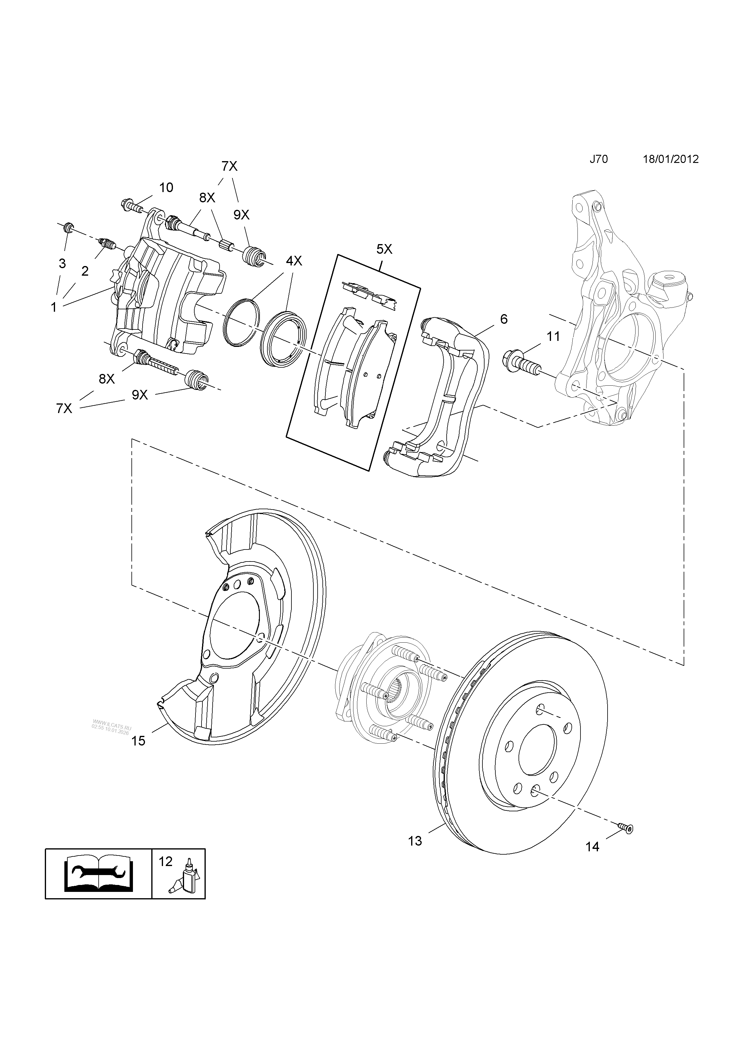 ДИСК И СУППОРТ ПЕРЕДНЕГО ТОРМОЗА OPEL AMPERA