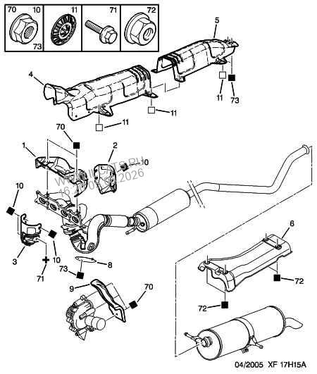 ecrans thermique d'echappement PEUGEOT 307 berline 5ptes 2.0 i 16v 143