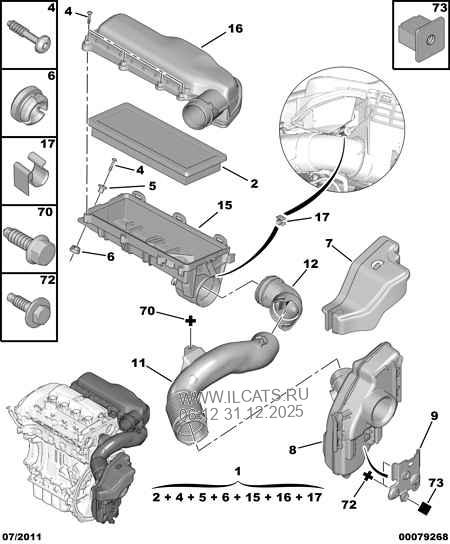 air filter air hose air resonator PEUGEOT 3008 5-door cross over 1.6 ...