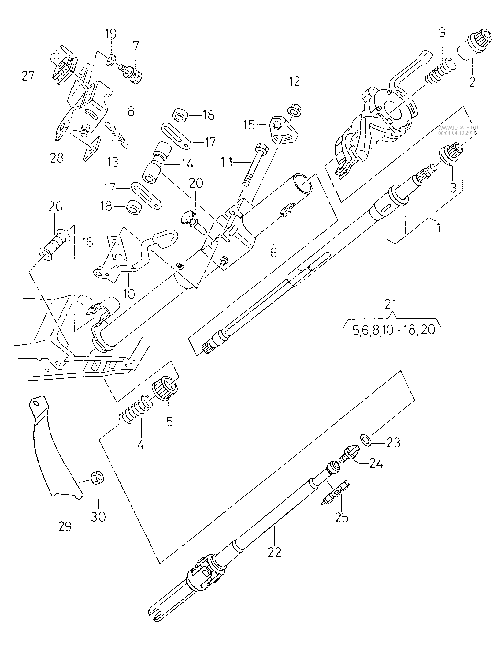 steering tube. steering column tube. for mechanical heightadjustable ...