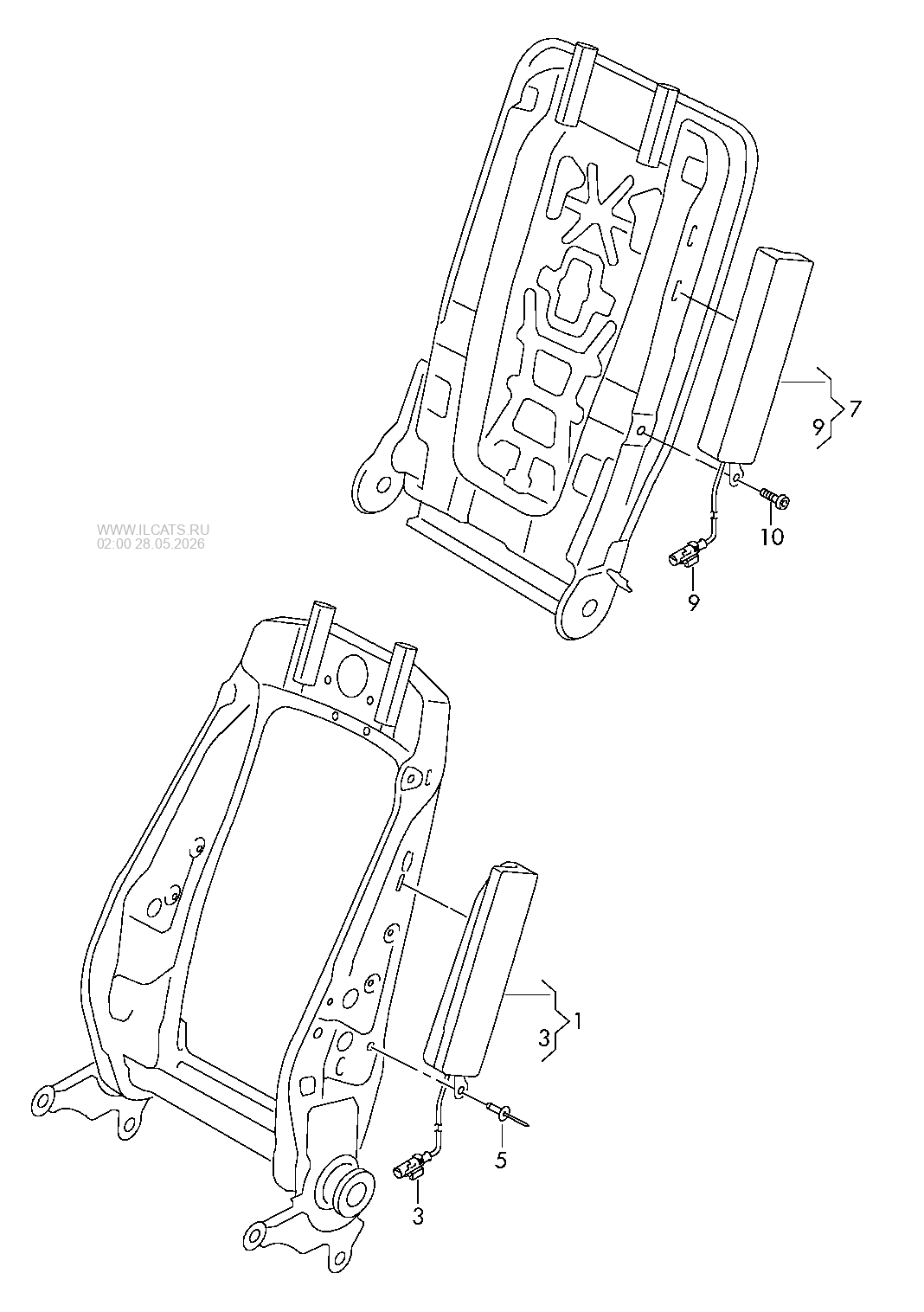 side airbag unit SEAT ALHAMBRA