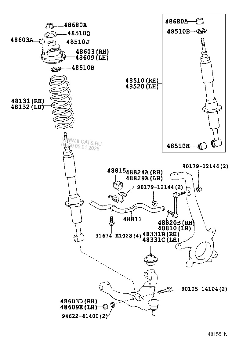 FRONT SPRING & SHOCK ABSORBER TOYOTA LAND CRUISER PRADO&(781550)