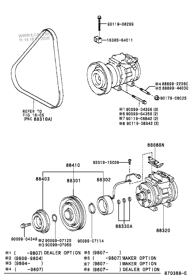 ПОДОГРЕВ & AIR CONDITIONING - COMPRESSOR TOYOTA PICNIC&(511510)