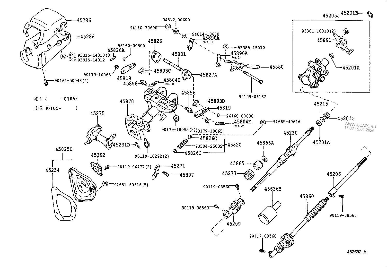 STEERING COLUMN & SHAFT TOYOTA HILUX/4RUNNER (4WD)&(671350)