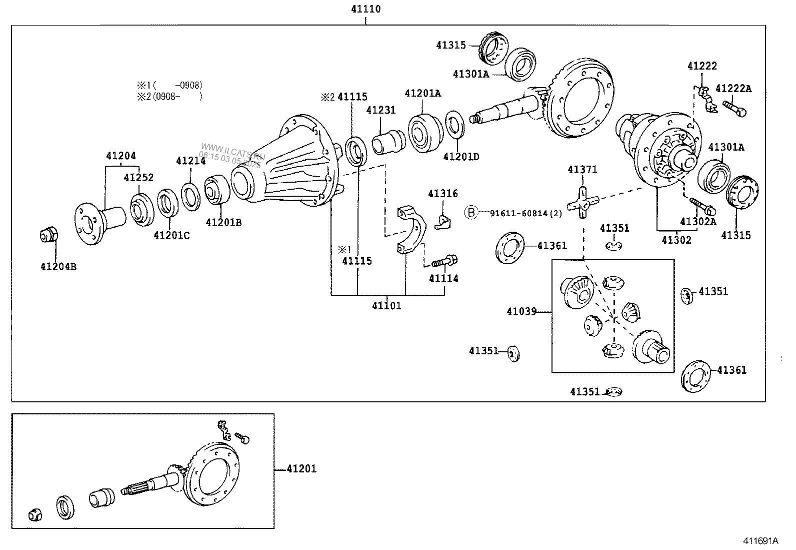 Rear Axle Housing And Differential Toyota Land Cruiser Pradoand 781150