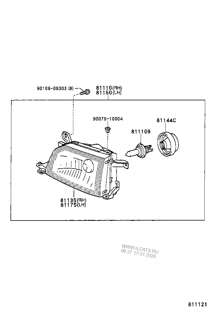 HEADLAMP TOYOTA LAND CRUISER PRADO&(781140)