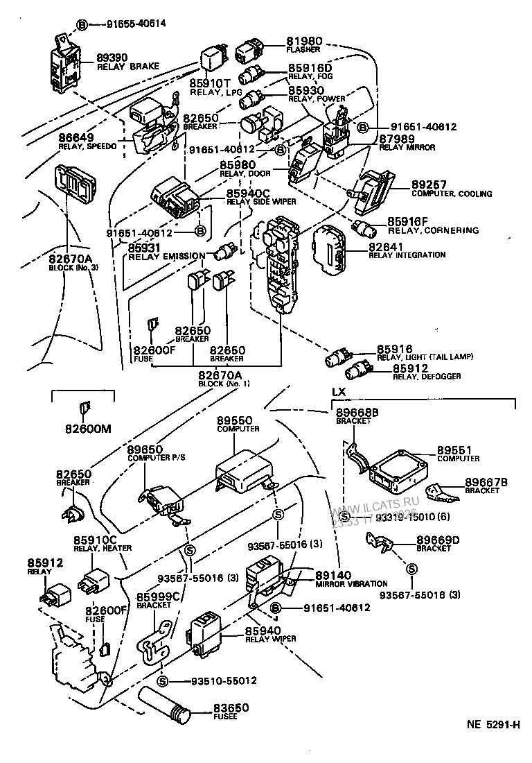 SWITCH & RELAY & COMPUTER TOYOTA MARK 2&(311160)