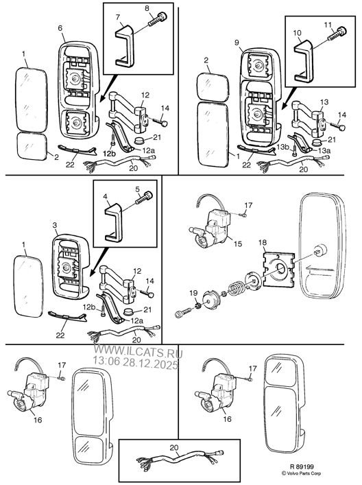 окно дверные зеркала эмблемы FM10 CHID X800000-X831642 VOLVO-TRUCKS FM10