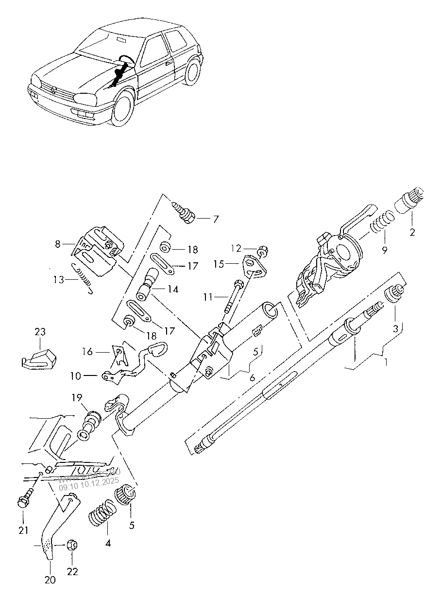 steering tube. steering column tube. for mechanical heightadjustable ...