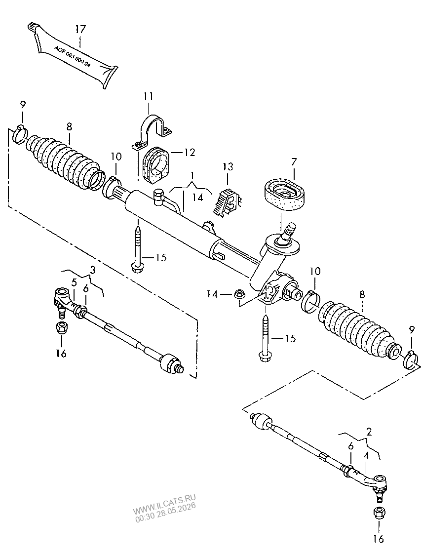 steering gear. track rod. for models with power steering VW POLO/DERBY ...