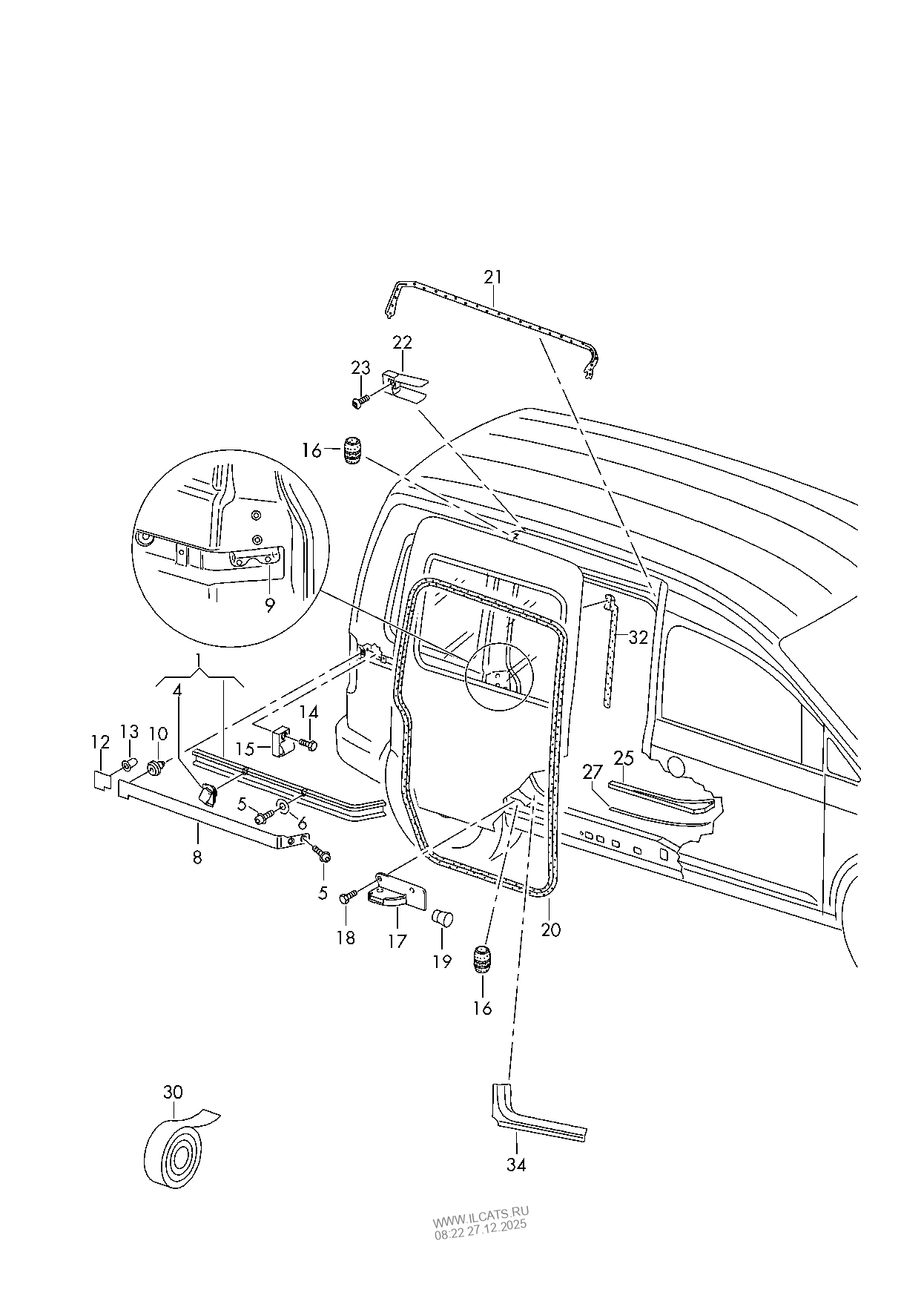 guide rail VW CADDY